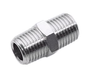 Mamelon conique mâle/mâle, laiton nickelé, Gaz BSP - R1/8-R1/2